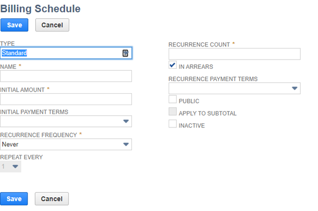 NetSuite Billing Schedules
